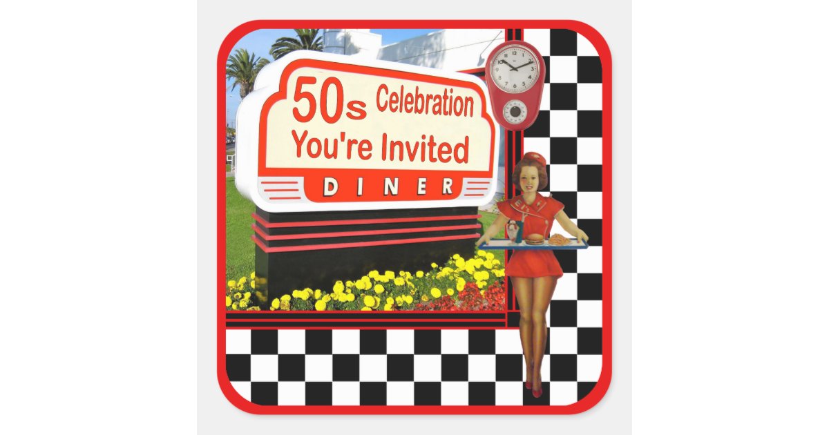 50s Retro Diner Sticker | Zazzle