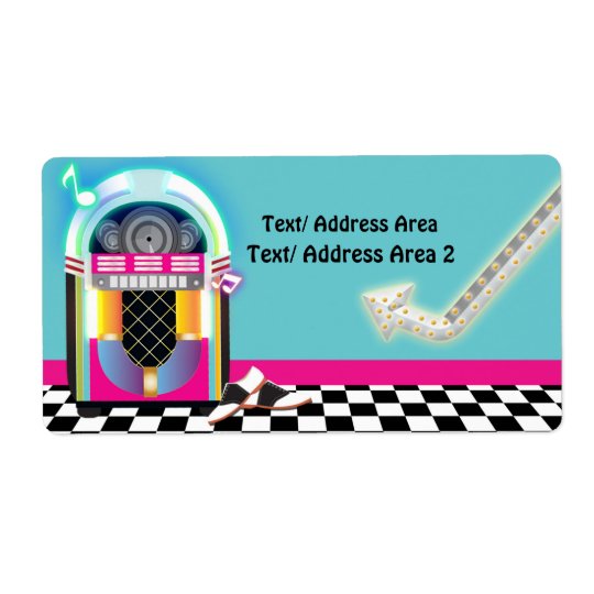 50's Sock Hop Dance Jukebox Party Pink Label | Zazzle.com