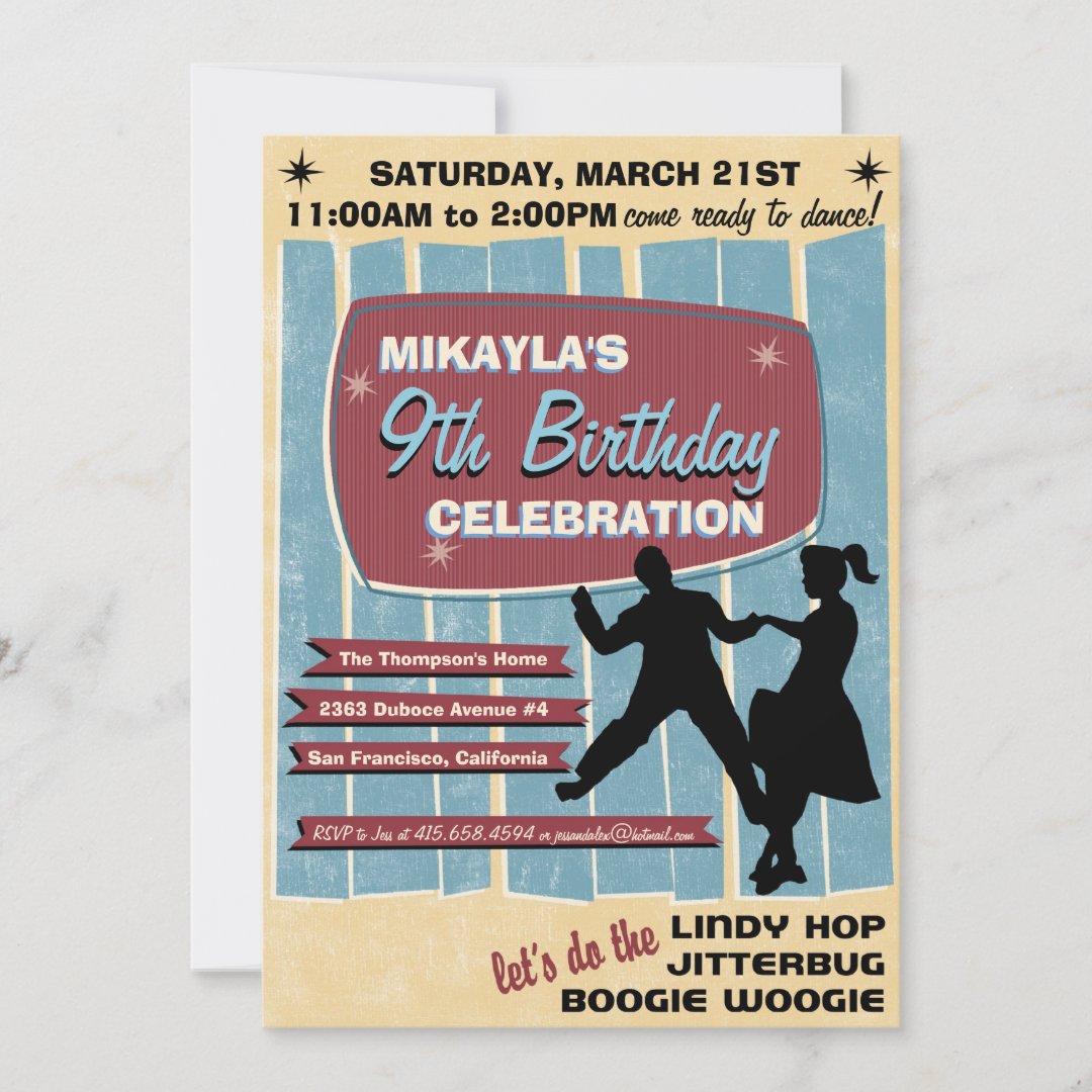 50s Sock Hop Dance Party Invitation | Zazzle
