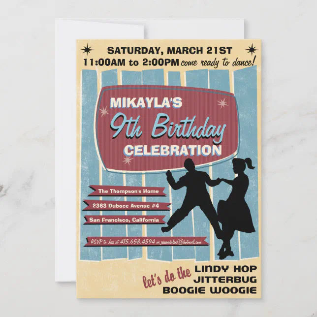 50s Sock Hop Dance Party Invitation | Zazzle