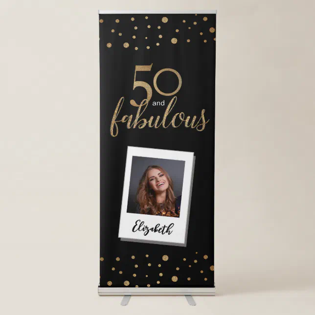 50th and fabulous Custom Photo birthday Retractable Banner | Zazzle