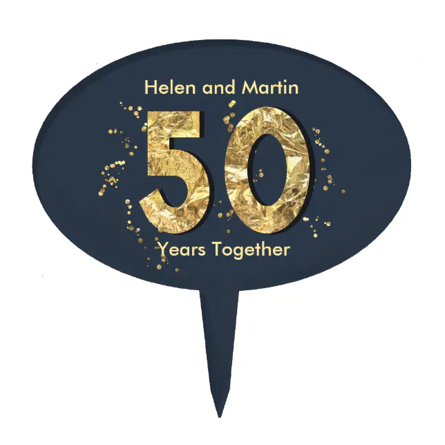 50th Anniversary 50 Years Together Cake Topper | Zazzle