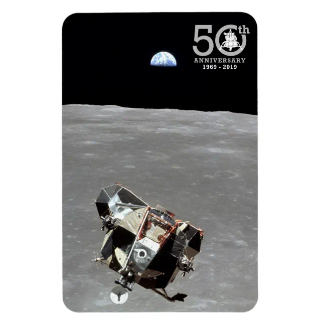 50th Anniversary, Apollo 11 Mission Moon Landing: Magnet | Zazzle