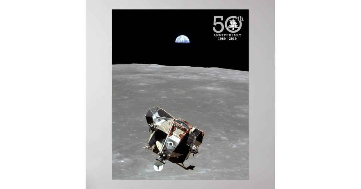 50th Anniversary, Apollo 11 Mission Moon Landing: Poster | Zazzle