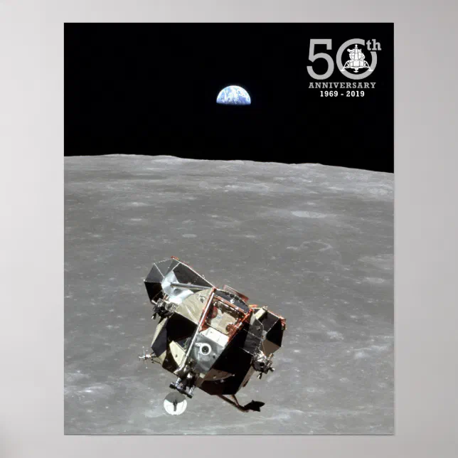 50th Anniversary, Apollo 11 Mission Moon Landing: Poster | Zazzle