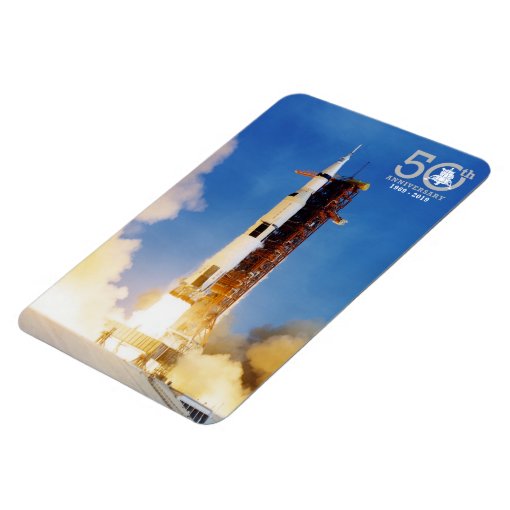 50th Anniversary Apollo 11 Moon Landing, Saturn V: Magnet | Zazzle
