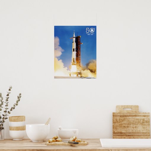 50th Anniversary Apollo 11 Moon Landing, Saturn V: Poster | Zazzle