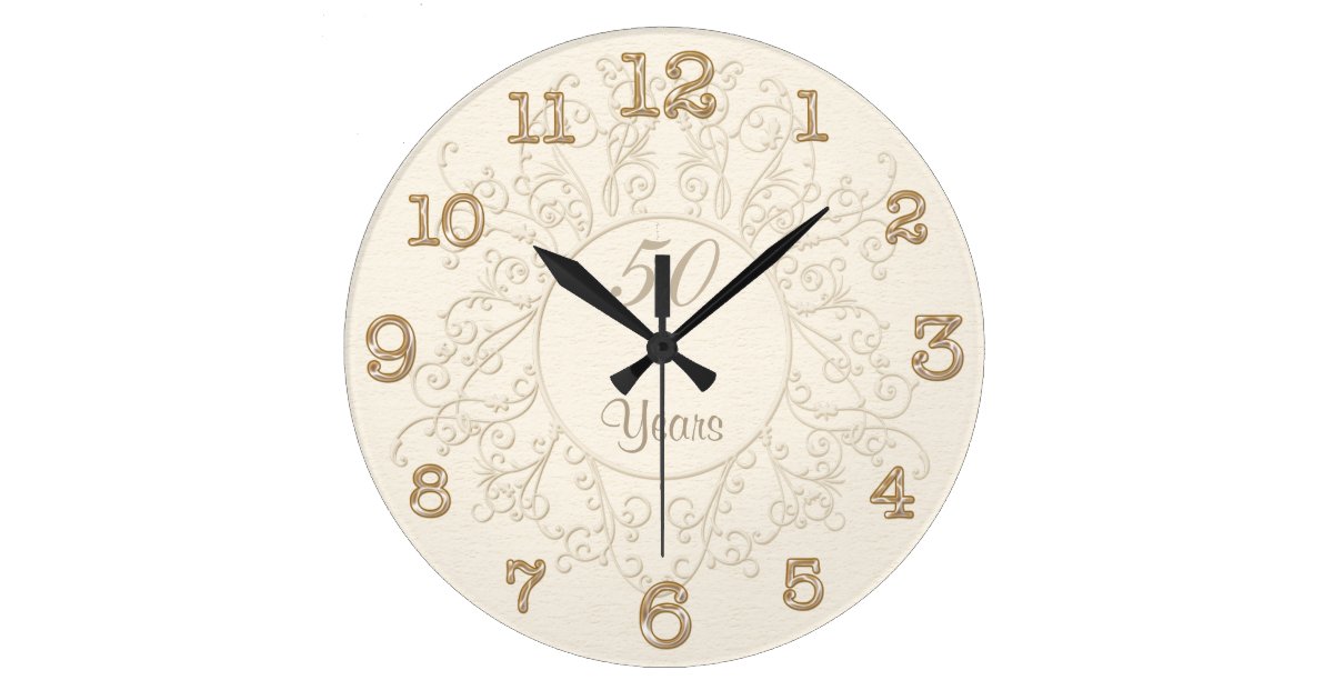 50th Anniversary Clocks or ANY Anniversary Year | Zazzle.com