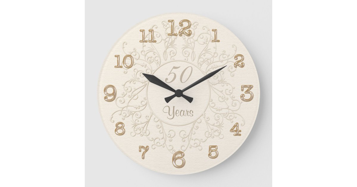 50th Anniversary Clocks or ANY Anniversary Year | Zazzle