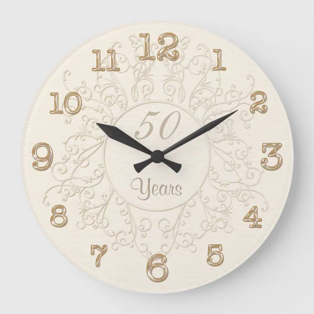 50th Anniversary Clocks or ANY Anniversary Year | Zazzle
