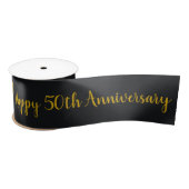 50th Anniversary Custom Black & Gold Ribbon | Zazzle