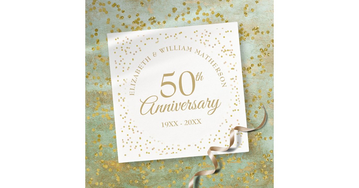 50th Anniversary Gold Dust Napkins | Zazzle