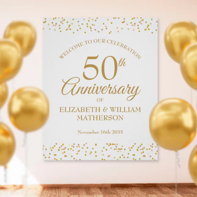 50th Anniversary Gold Dust Welcome Sign | Zazzle