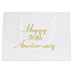 50th Anniversary Gold Text Template Gift Bag | Zazzle