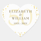 Golden Anniversary Hearts Heart Sticker | Zazzle.com
