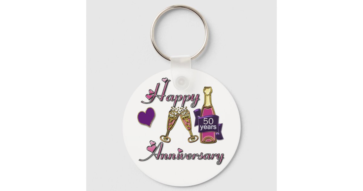 50th. Anniversary Keychain | Zazzle