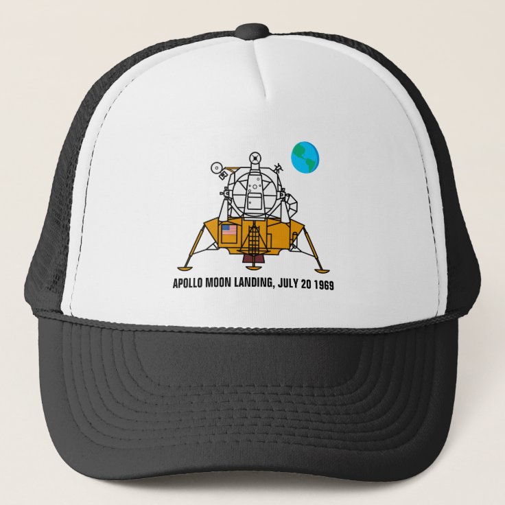 50th Anniversary logo, Apollo 11 Moon Landing: Trucker Hat | Zazzle