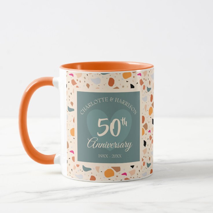 50th Anniversary Modern Retro Mug | Zazzle