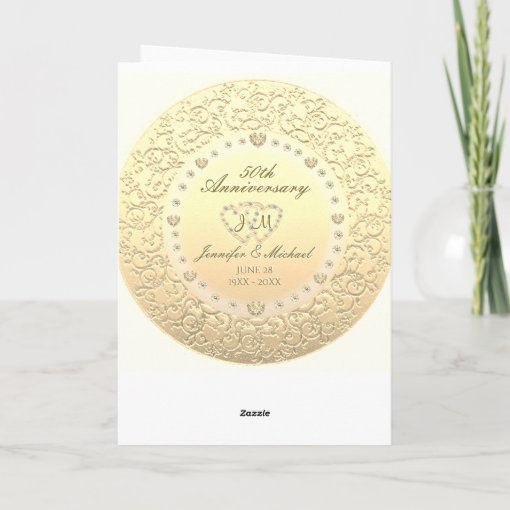50th Anniversary Monogram Card | Zazzle
