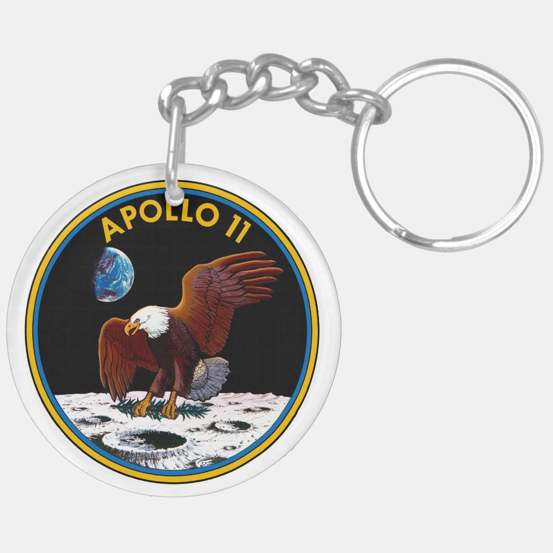 50th Anniversary Moon Landing, Apollo 11 insignia: Keychain | Zazzle