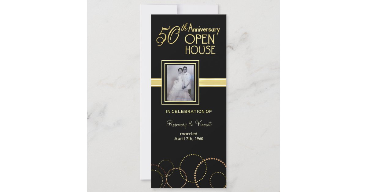 50th Anniversary Open House - Photo Optional Invitation | Zazzle