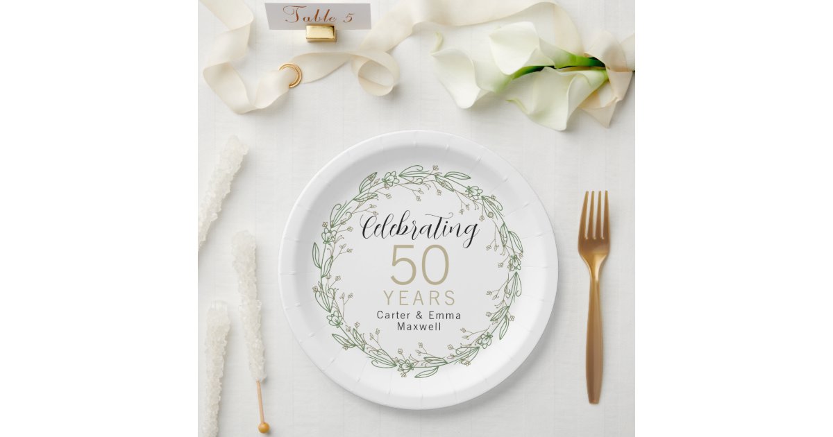 50th Anniversary Paper Plates | Zazzle