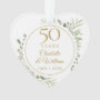 50th Anniversary Photo Soft Watercolour Leaves Ornament | Zazzle