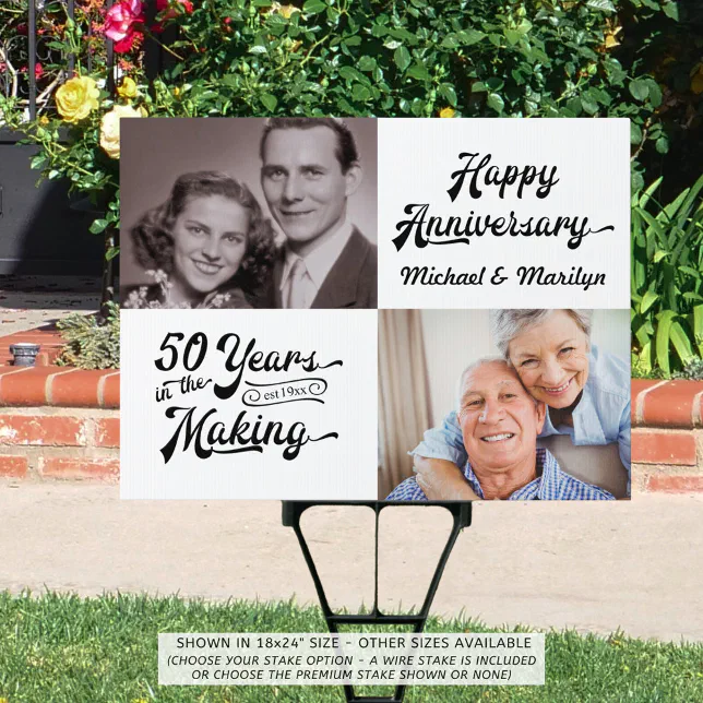 50th Anniversary Years in the Making Photo Sign | Zazzle
