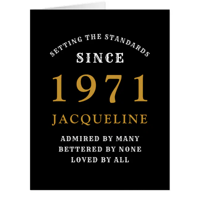 50th Birthday 1971 Black Gold For Her Personalized | Zazzle