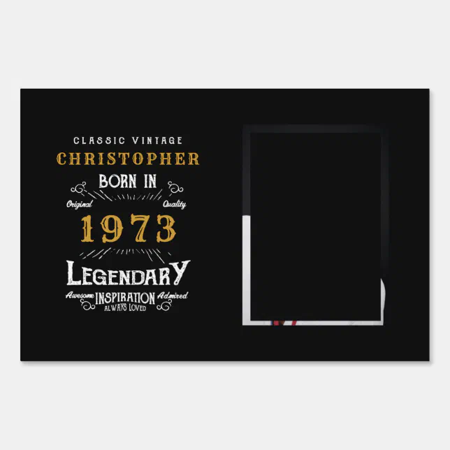 50th Birthday 1973 Photo Template Legendary Sign | Zazzle