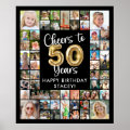50th Birthday 41 Photo Collage Cheers to 50 Years Poster | Zazzle