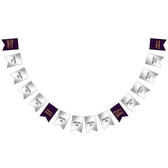50th Birthday | 50 YEARS IN THE MAKING | Photo Bunting Flags | Zazzle.com