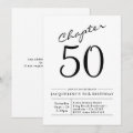 50th Birthday Black White Chapter 50 Invitation | Zazzle