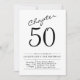 50th Birthday Black White Chapter 50 Invitation | Zazzle