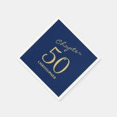 50th Birthday Blue Gold Chapter 50 Napkins | Zazzle