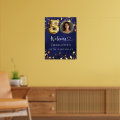 50th Birthday blue gold stars photo welcome Poster | Zazzle
