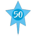 50th Birthday Blue Star Cake Topper | Zazzle