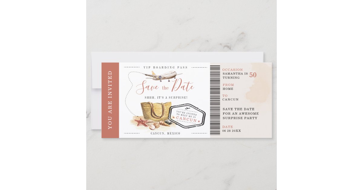 50th Birthday Boarding Pass Party Invitation | Zazzle