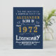 50th Birthday Born 1972 Blue Gold Retro Vintage Invitation | Zazzle