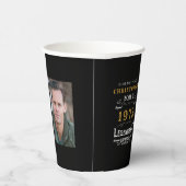 50th Birthday Born 1973 Photo Template Legend Paper Cups | Zazzle