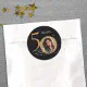 50th Birthday Calligraphy Gold Black Elegant Photo Classic Round ...