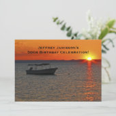 50th Birthday Celebration Invitation, Fishing Boat Invitation | Zazzle