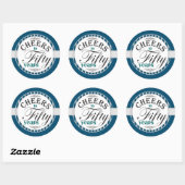 50th Birthday Cheers to Fifty Years Classic Round Sticker | Zazzle