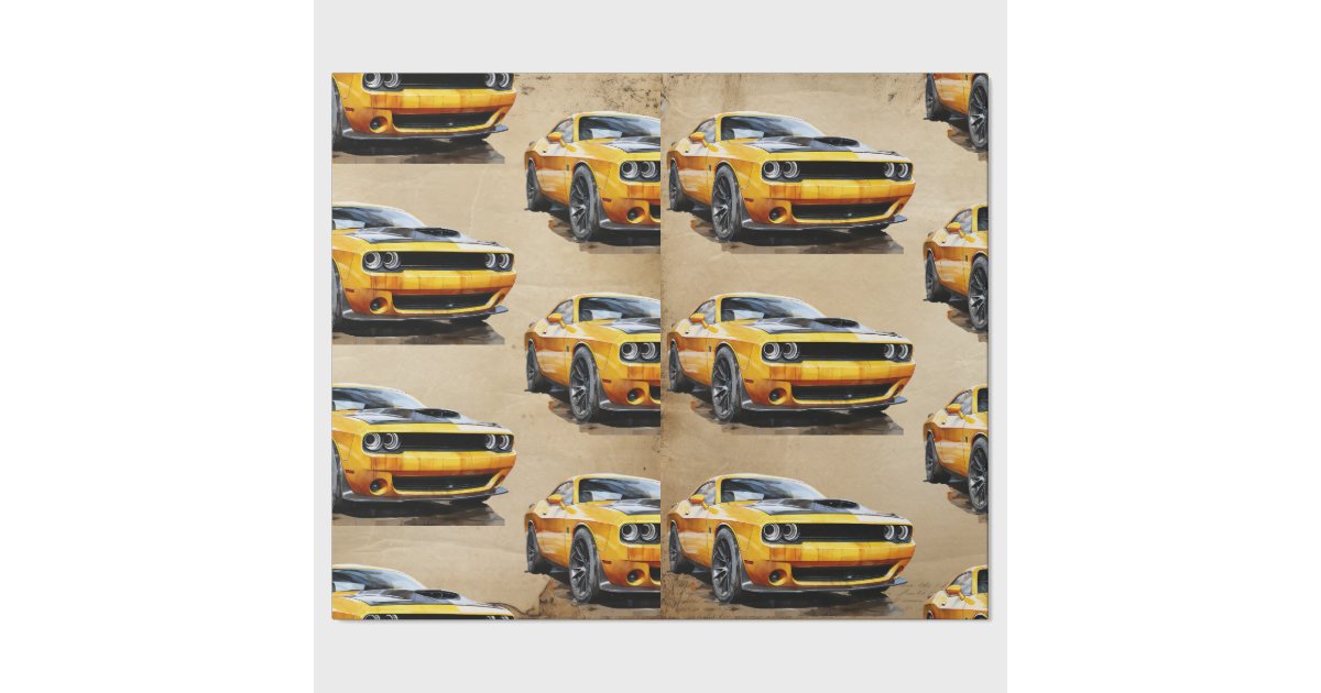 50th Birthday Classic Muscle Car Wrapping Paper | Zazzle