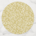 50th Birthday Cool Number Pattern Gold and White Confetti | Zazzle
