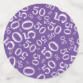 50th Birthday Cool Number Pattern Purple and White Confetti | Zazzle