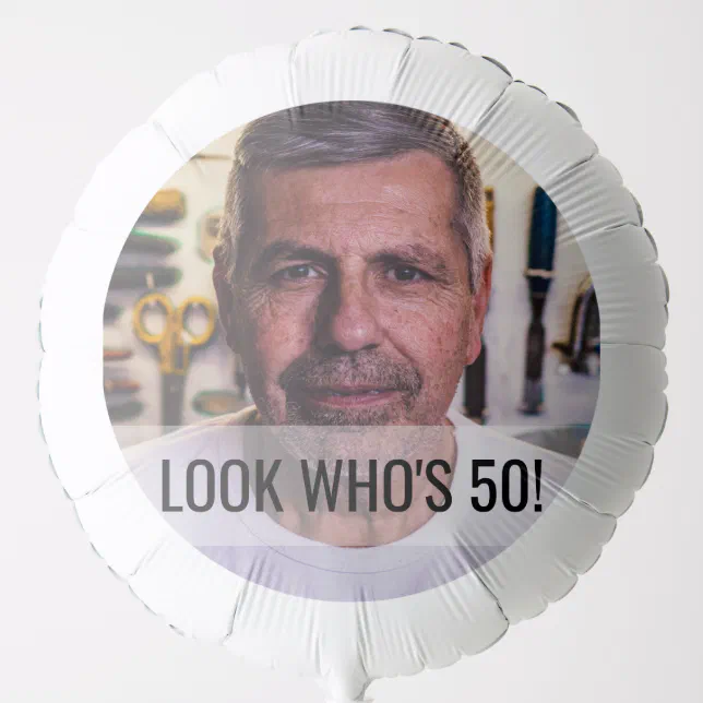 50th Birthday Custom Photo Balloon | Zazzle