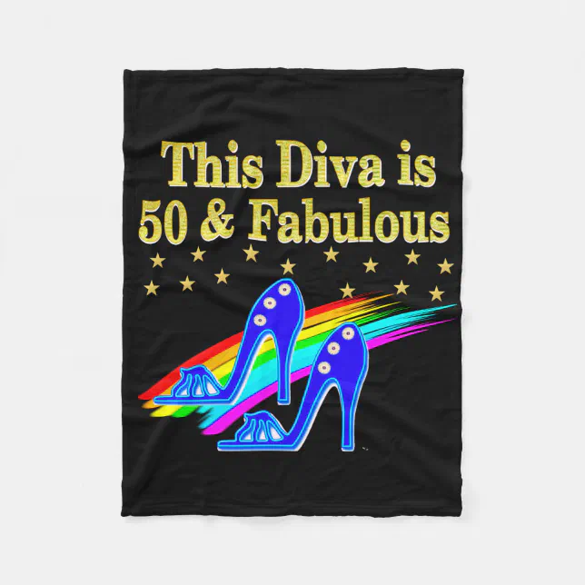 50TH BIRTHDAY FABULOUS DIVA DESIGN FLEECE BLANKET | Zazzle