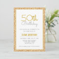 50th Birthday Faux Gold Glitter Invitation | Zazzle