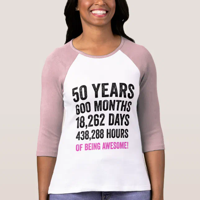 50th Birthday // Funny Women's Birthday Countdown T-Shirt | Zazzle